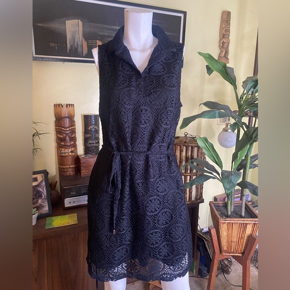 Faded Glory | Dresses | Faded Glory Little Black Lace Knit Tie Up Belt ...